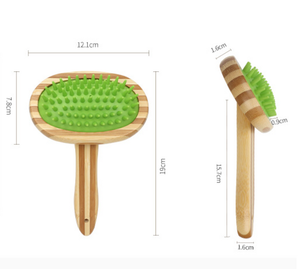 HisToTree Cat Brush with Soft Rubber Pins Gently Removes Loose, Shed F ...
